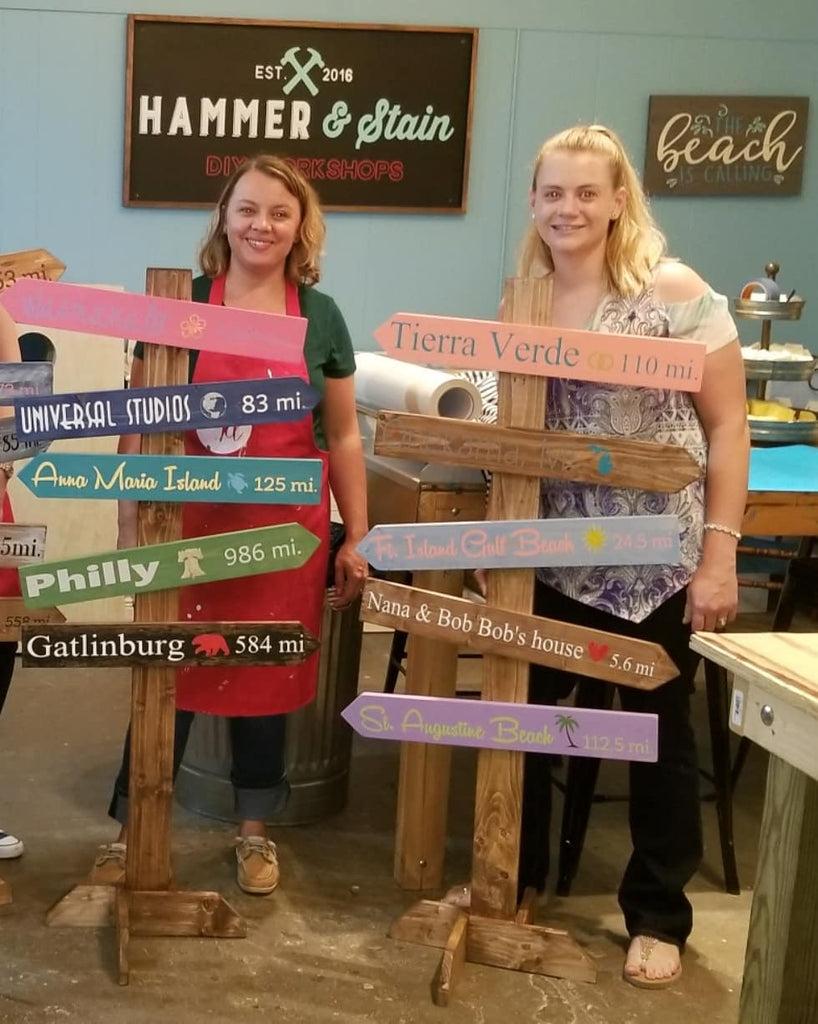 Directional signs – hammer and stain at the jersey shore gretchen's studio Directional signs – hammer and stain at the jersey shore gretchen's studio