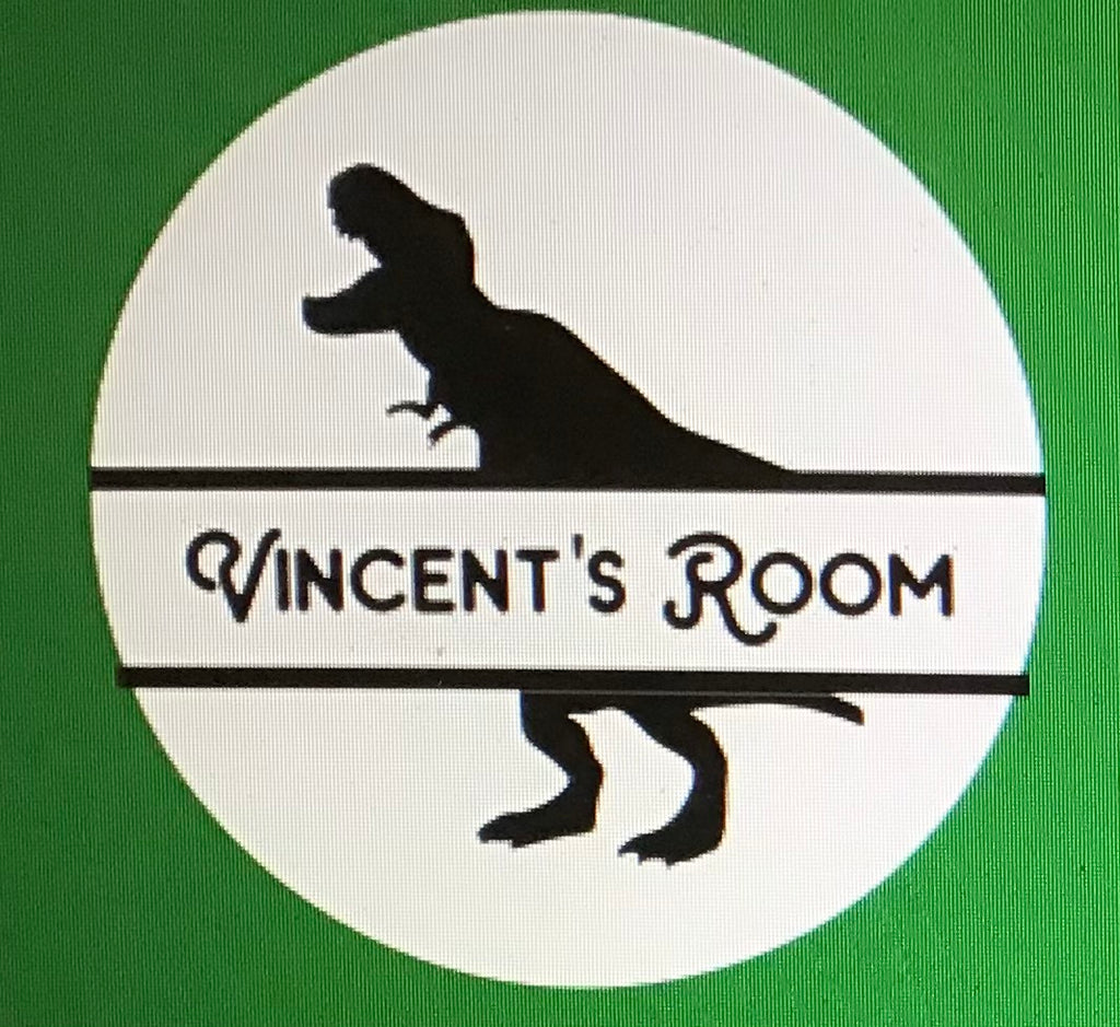 Kids 12 in round dinosaur room sign – hammer and stain at the jersey ...